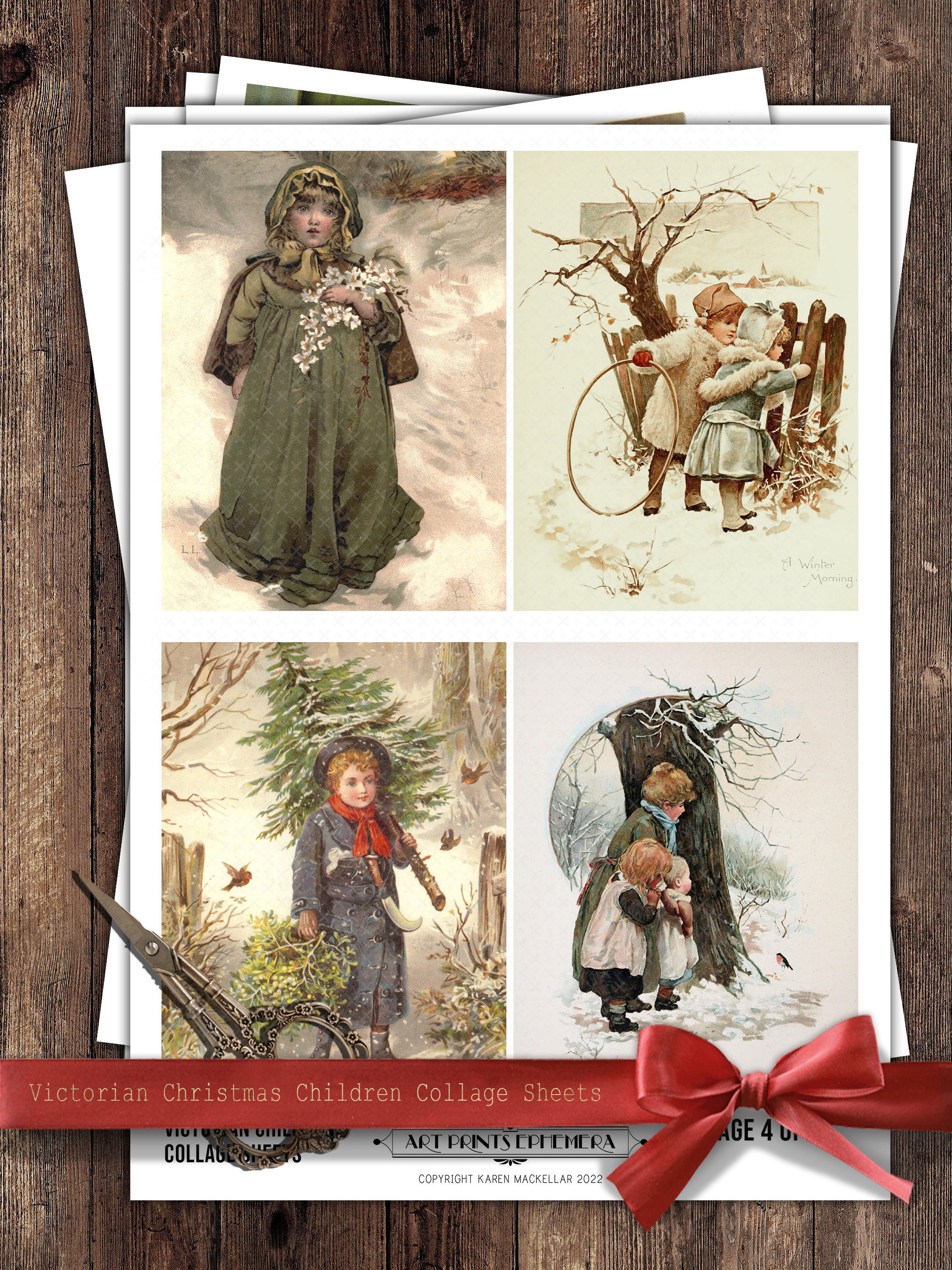 Vintage Victorian Children at Christmas Digital Download - Etsy