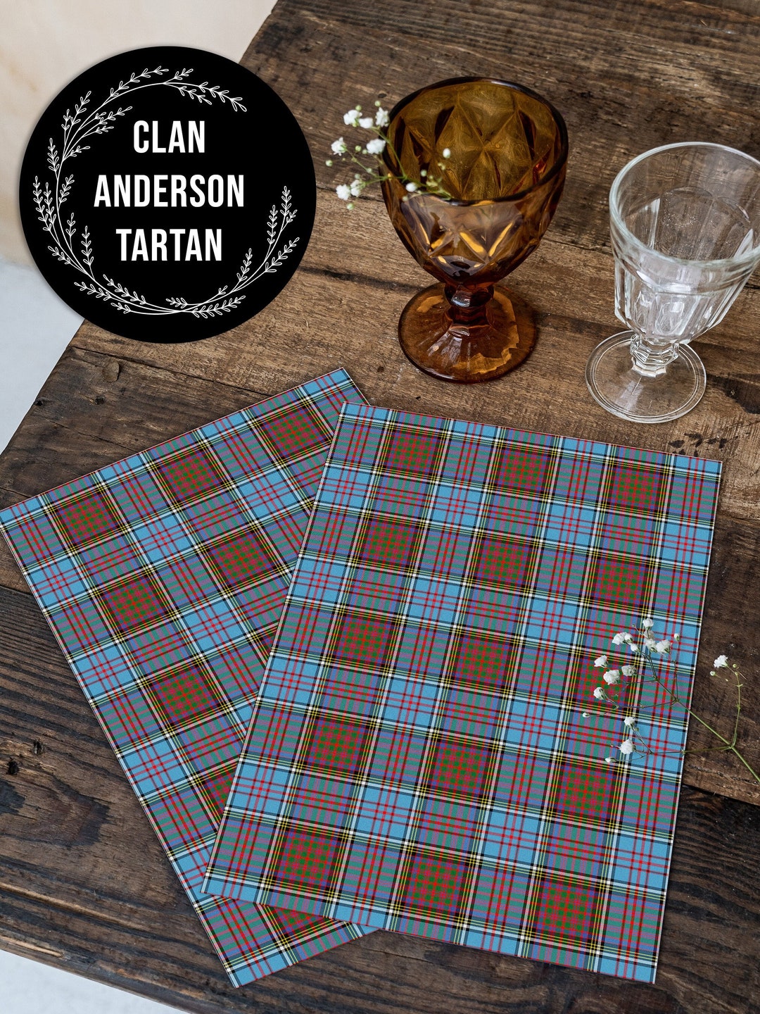 Clan Anderson Scottish Tartan • A4 JPG Digital Print • Antique Ephemera ...