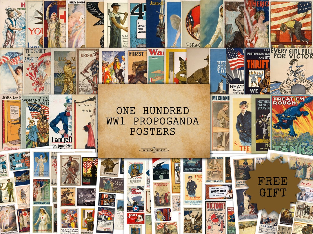 100 World War 1 WW1 USA Propoganda Leaflets & Posters Images • Instant ...