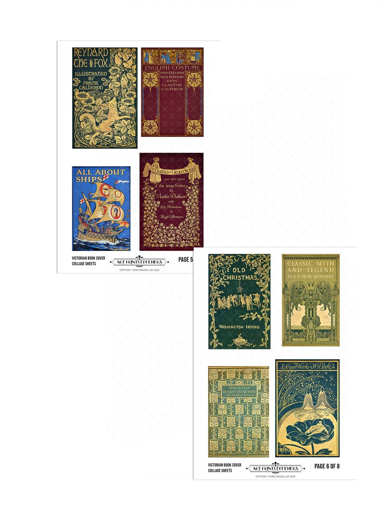 Vintage Victorian Book Covers Journalling Cards Collage Sheets ...