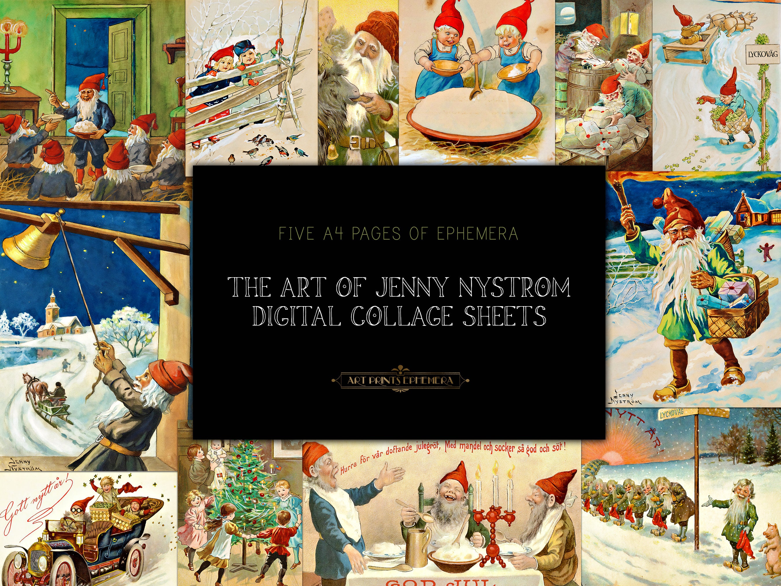 The Art of Jenny Nystrom Digital Collage Sheets of Christmas - Etsy