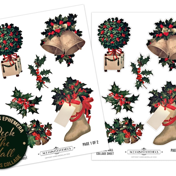 Christmas Ephemera Digital - Etsy