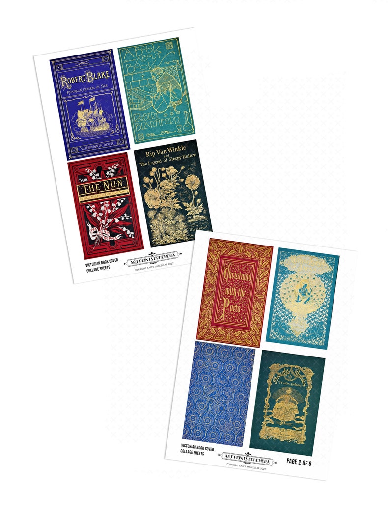 Vintage Victorian Book Covers Journalling Cards Collage Sheets ...