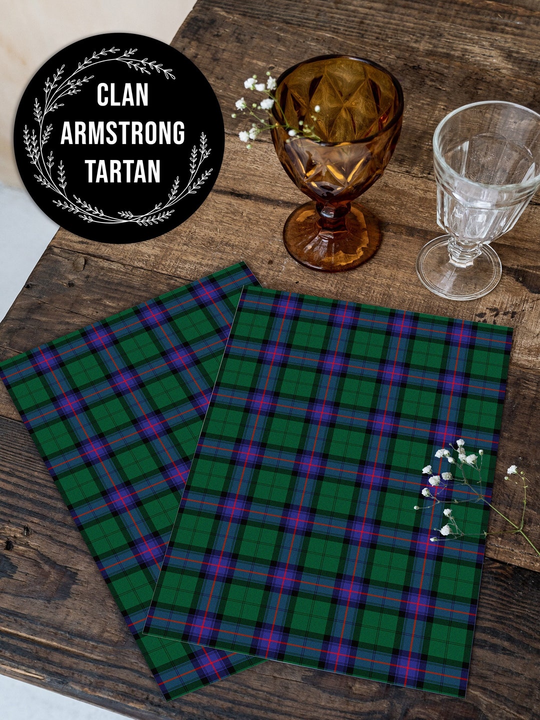 Clan Armstrong Scottish Tartan • A4 JPG Digital Print • Antique ...