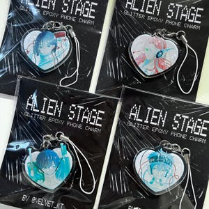 ALIEN STAGE Glitter Heart Phone Charm - Mizi, Sua, Ivan, Till, Hyuna ...
