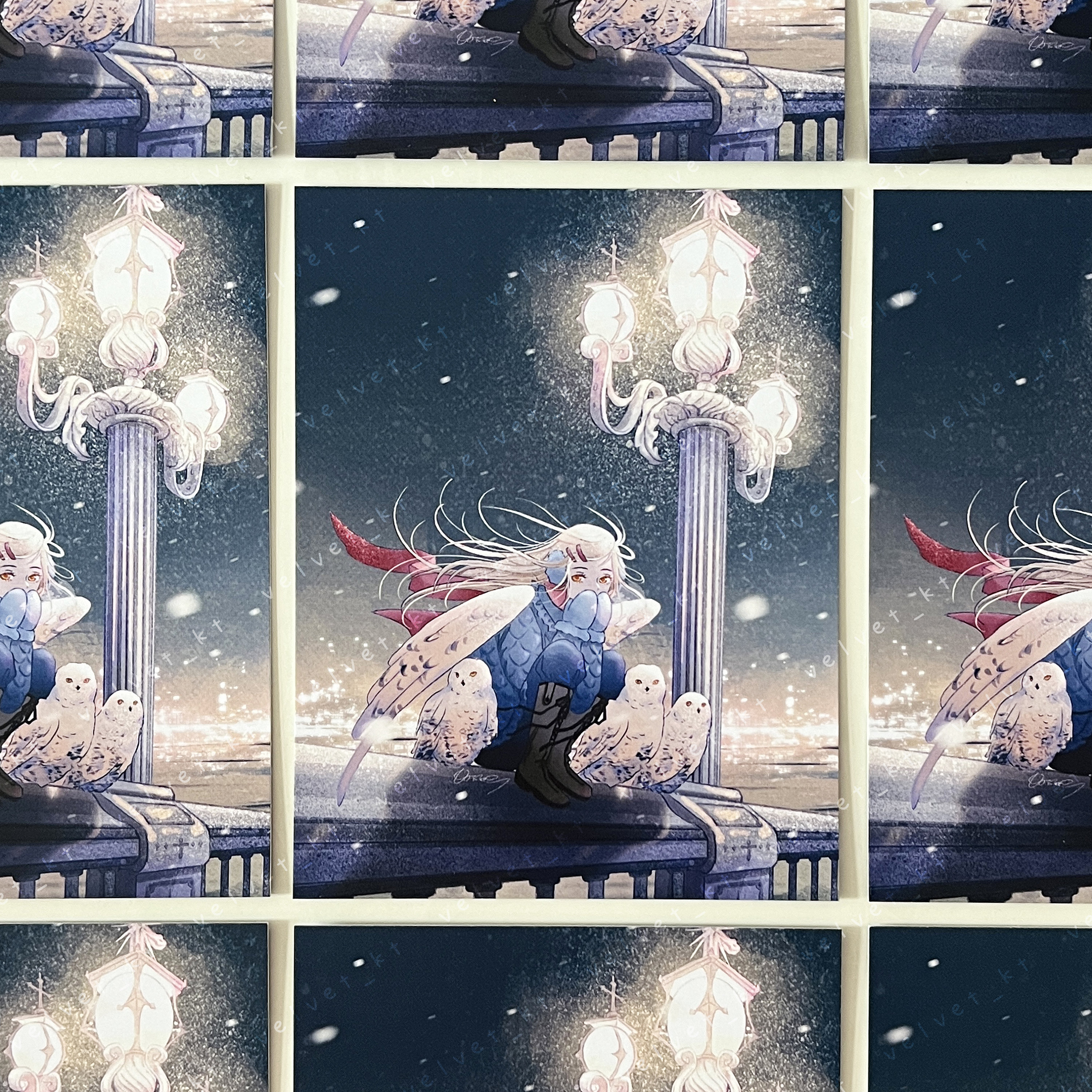 Original Art: OWL GIRL - Anime & Manga Art Illustration Postcard Mini ...