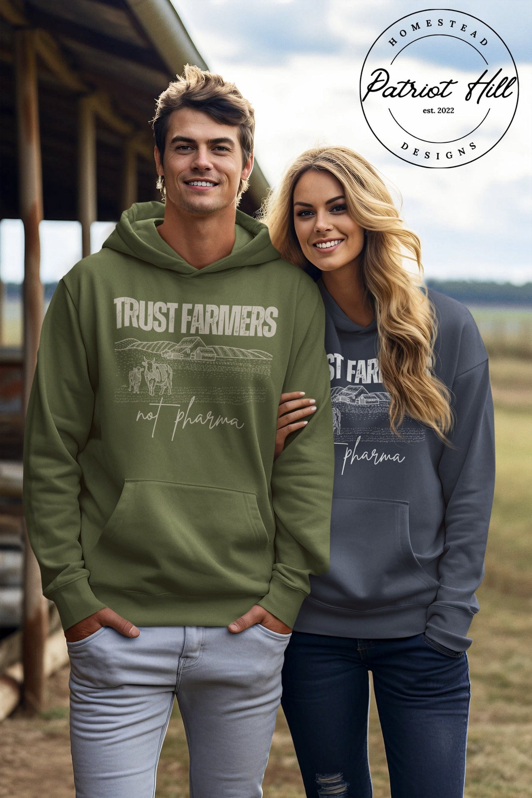 Trust Farmers Not Pharma Hoodie, Farm Hoodie, Support Farmers ...