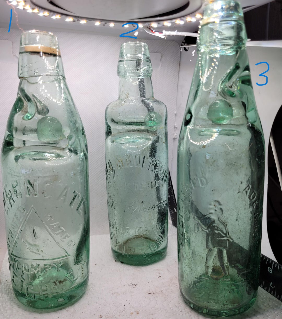Mixed Group of Victorian Lemonade Pop Soda Bottles With the Marble ...