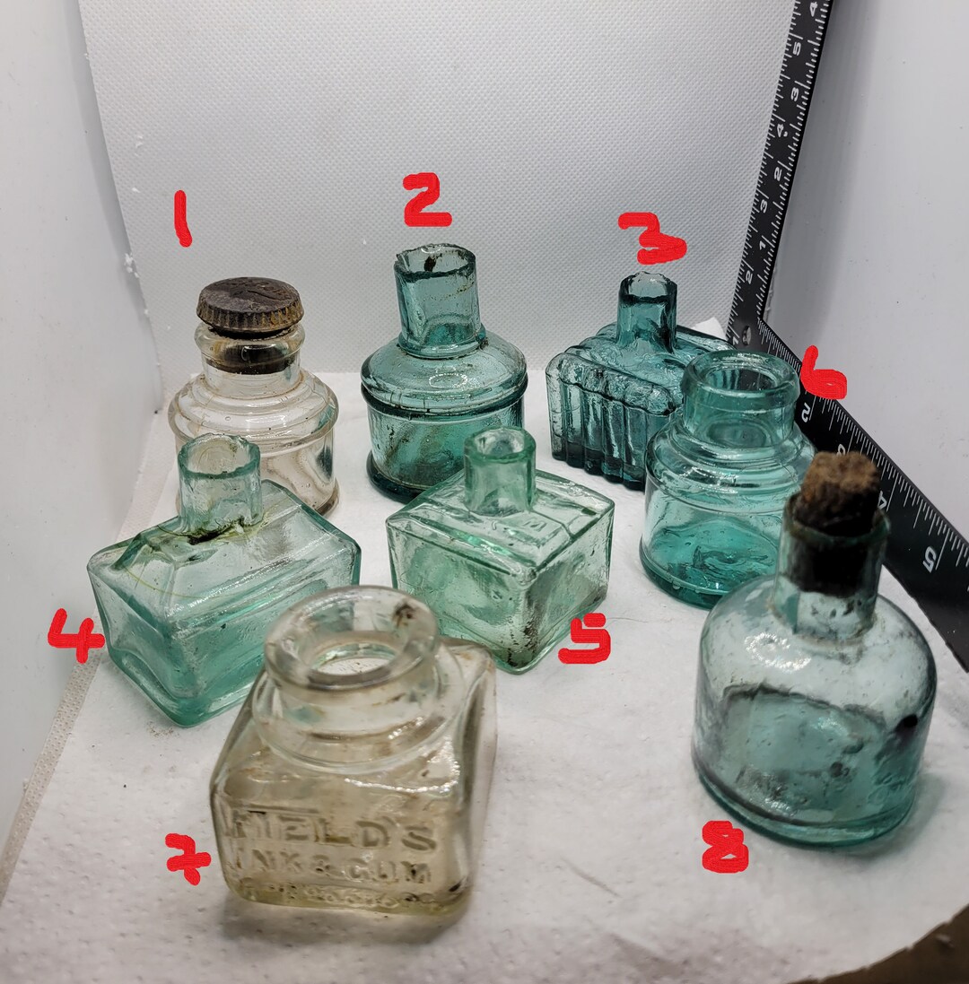 Good Group of Victorian Ink & Gum Bottles - Etsy