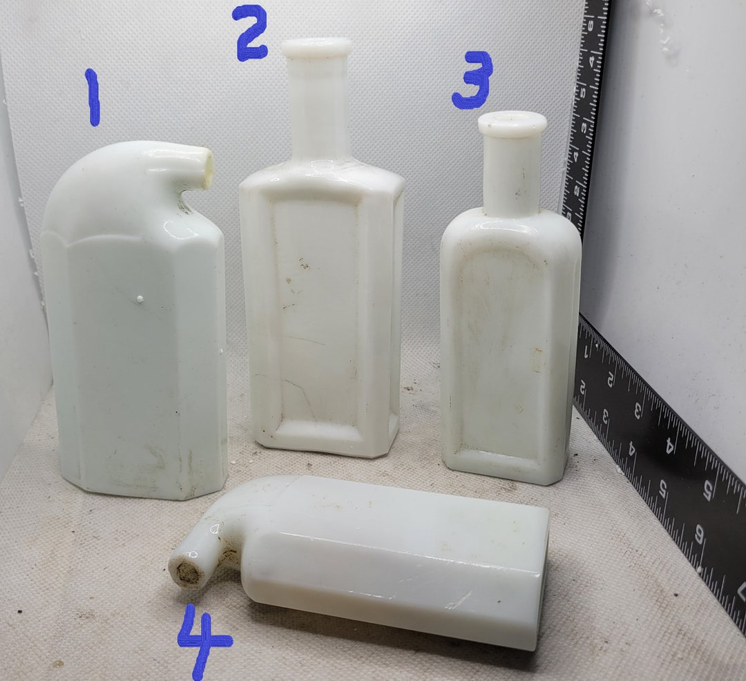 Mixed Group of Edwardian Milk Glass Toothpowder and Cosmetic Bottles - Etsy