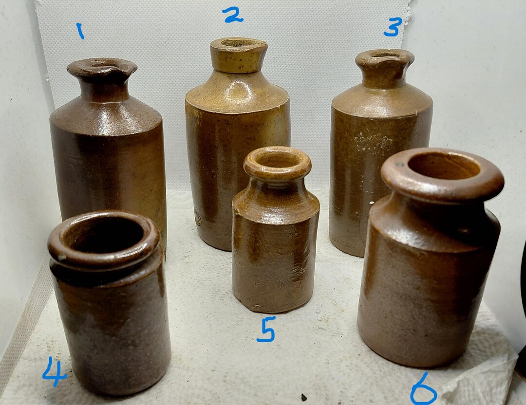 Victorian / Edwardian Mixed Cream / Salt Glaze Stoneware Inks Bottle ...