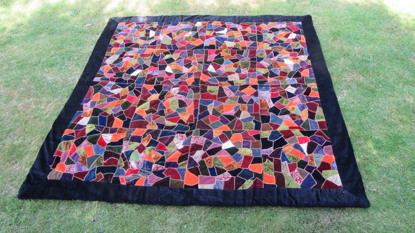 Vintage Velvet Patchwork Quilt - Etsy