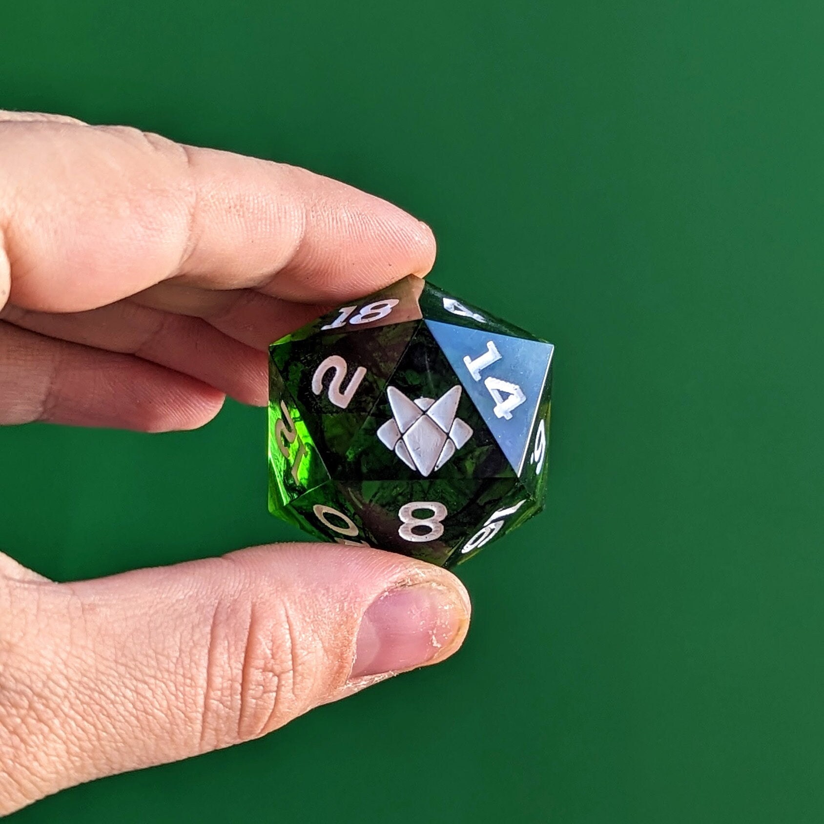 Deep Sea Warlock 40mm Chonk D20 Black and Green Dungeons and Dragons ...