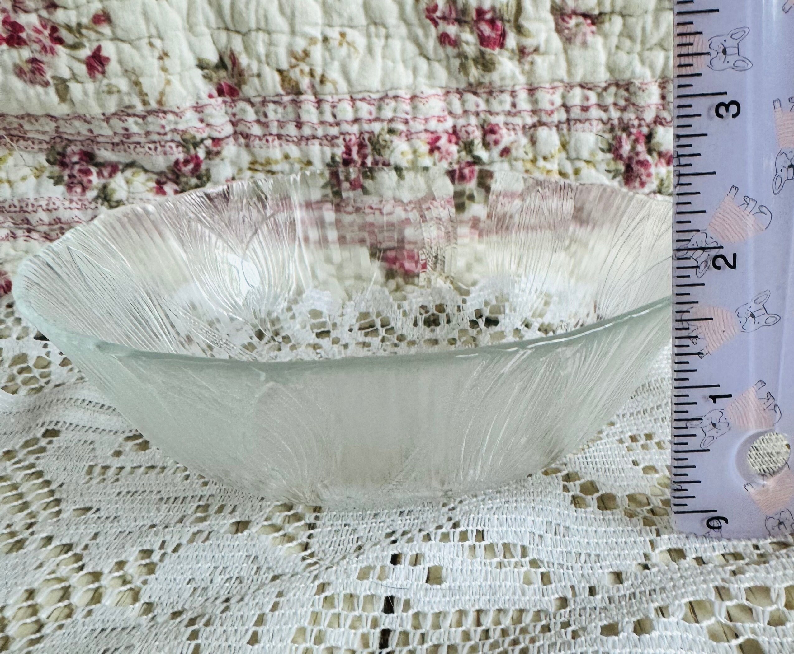 Vintage Arcoroc France Canterbury Crocus Embossed Flower Clear Glass Bowl Etsy