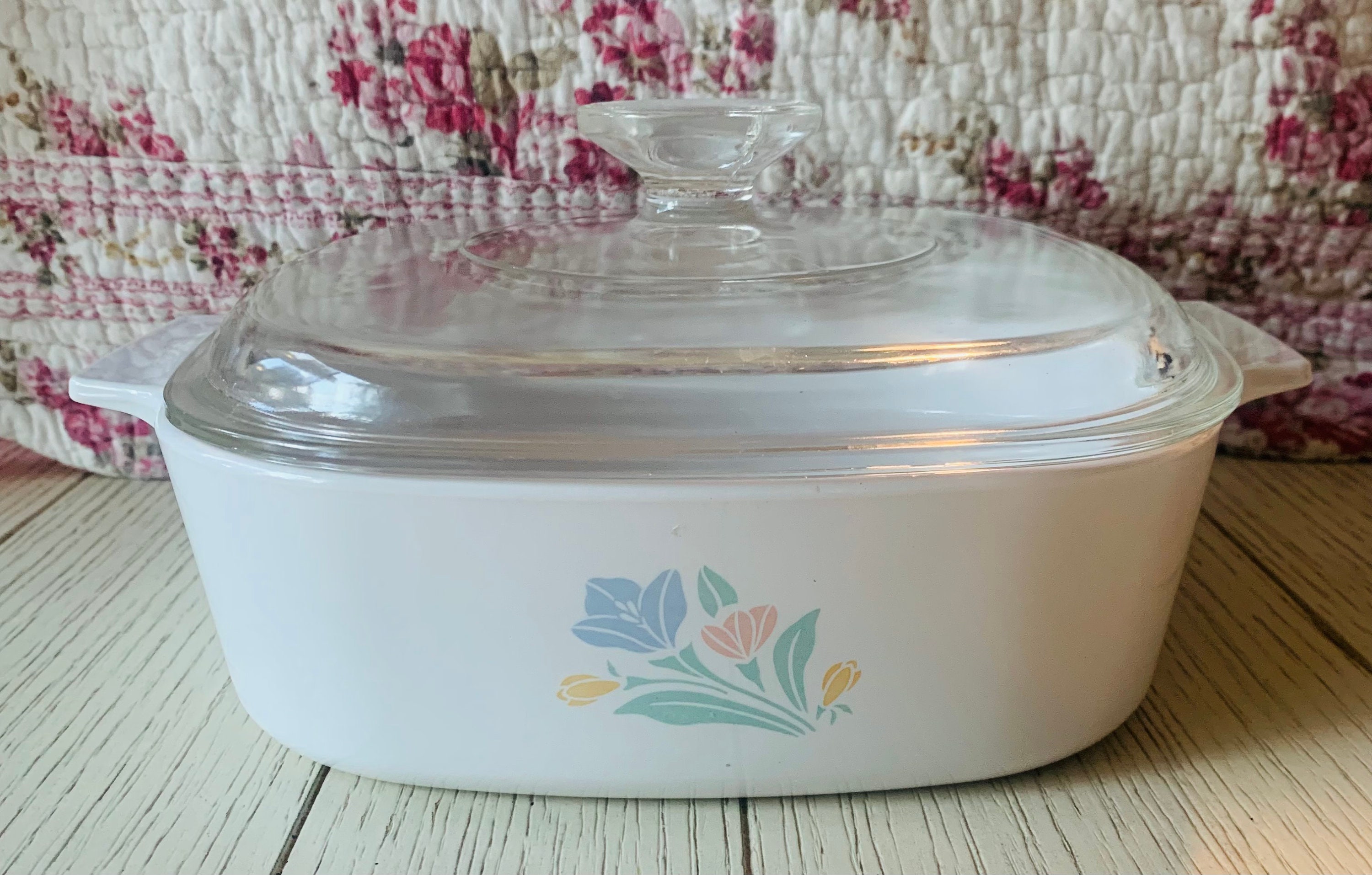 Vintage Corningware Square Casserole Dish With Lid “friendship” Pattern ...