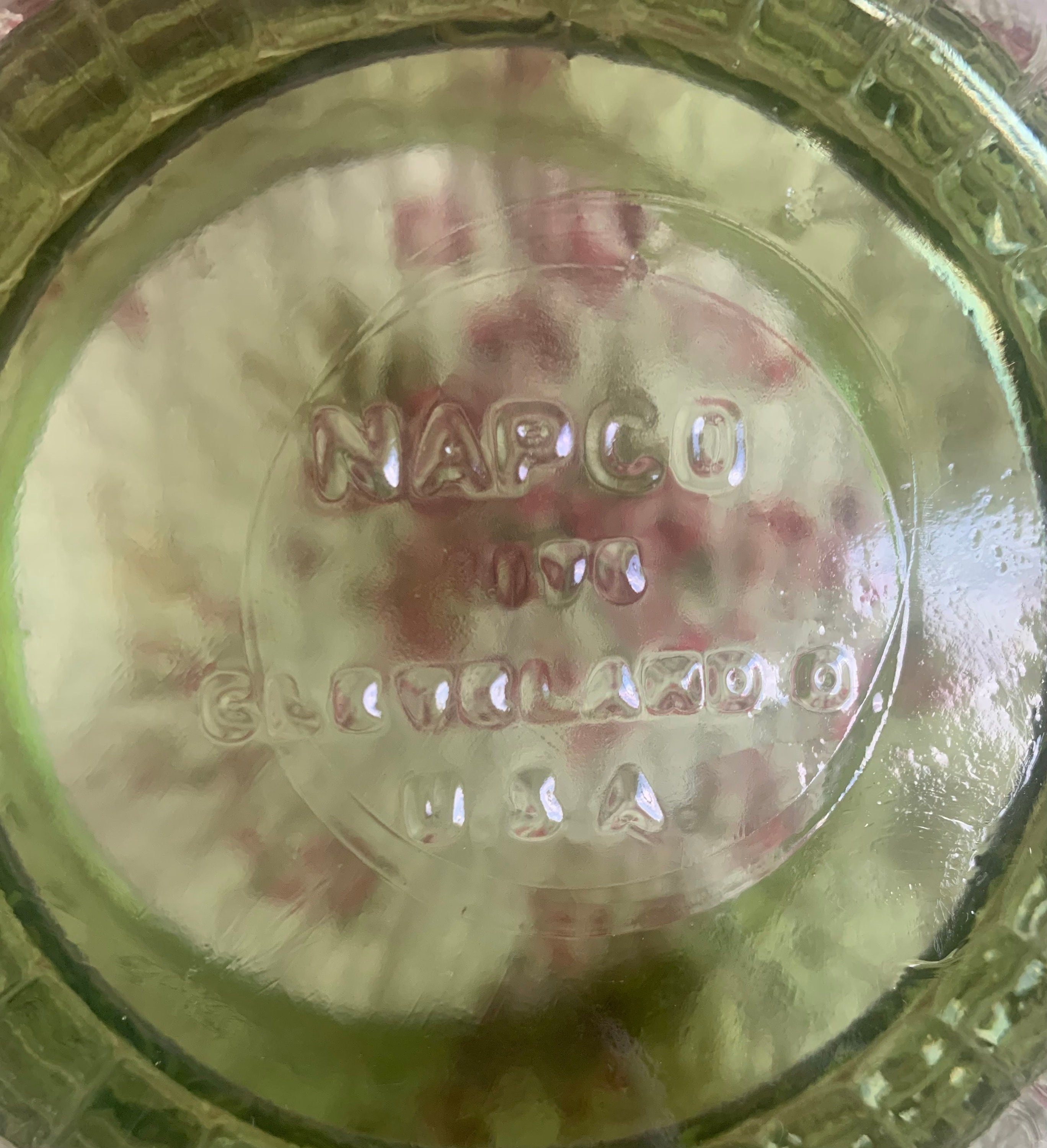 Vintage NAPCO 1176 Green Glass Vase/bowl - Etsy