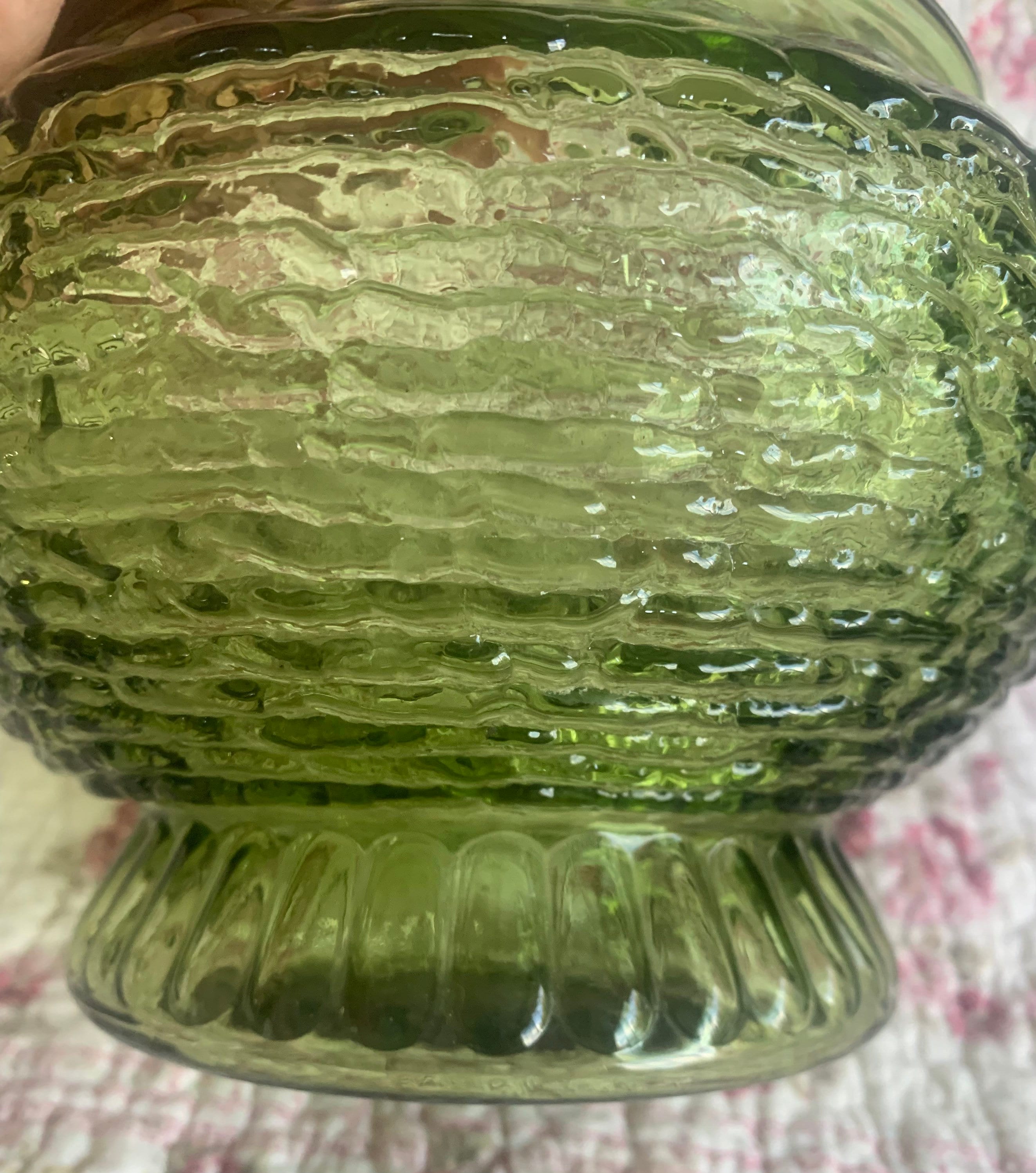 Vintage NAPCO 1176 Green Glass Vase/bowl - Etsy