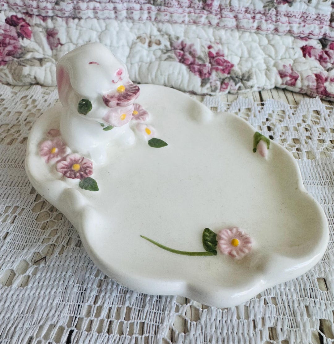 Vintage 1985 Avon Bunny Collection Ceramic Trinket/soap Dish - Etsy