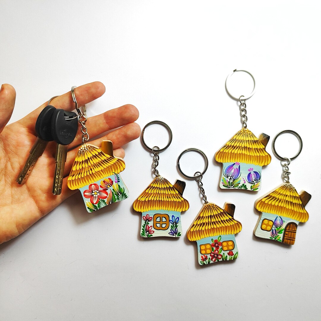Wooden Keychains Small Houses, Farmhouse Style Home Decor, Handmade ...