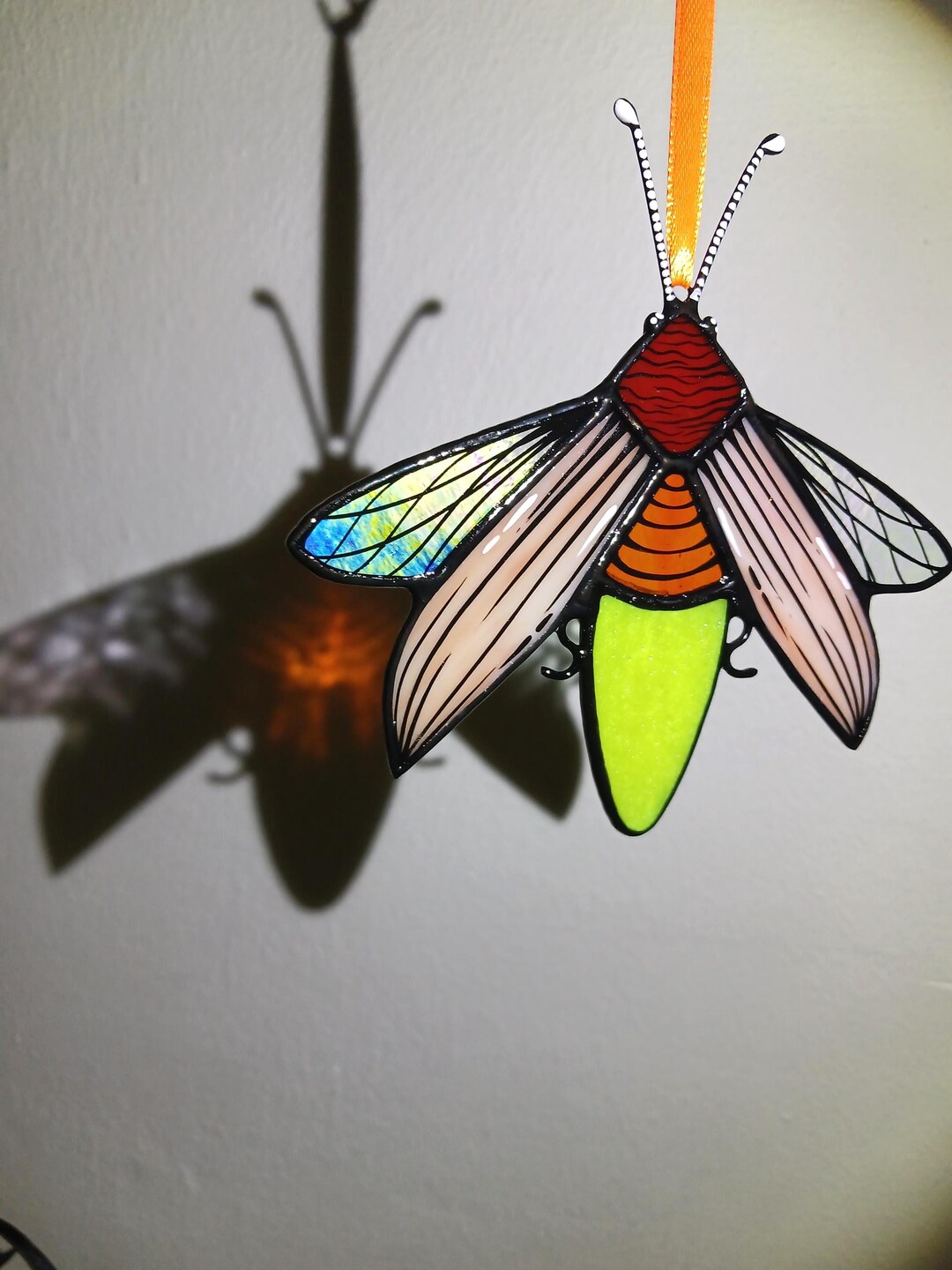 Stained Glass Firefly Suncatcher Luminescent Window Hangings, Unique ...