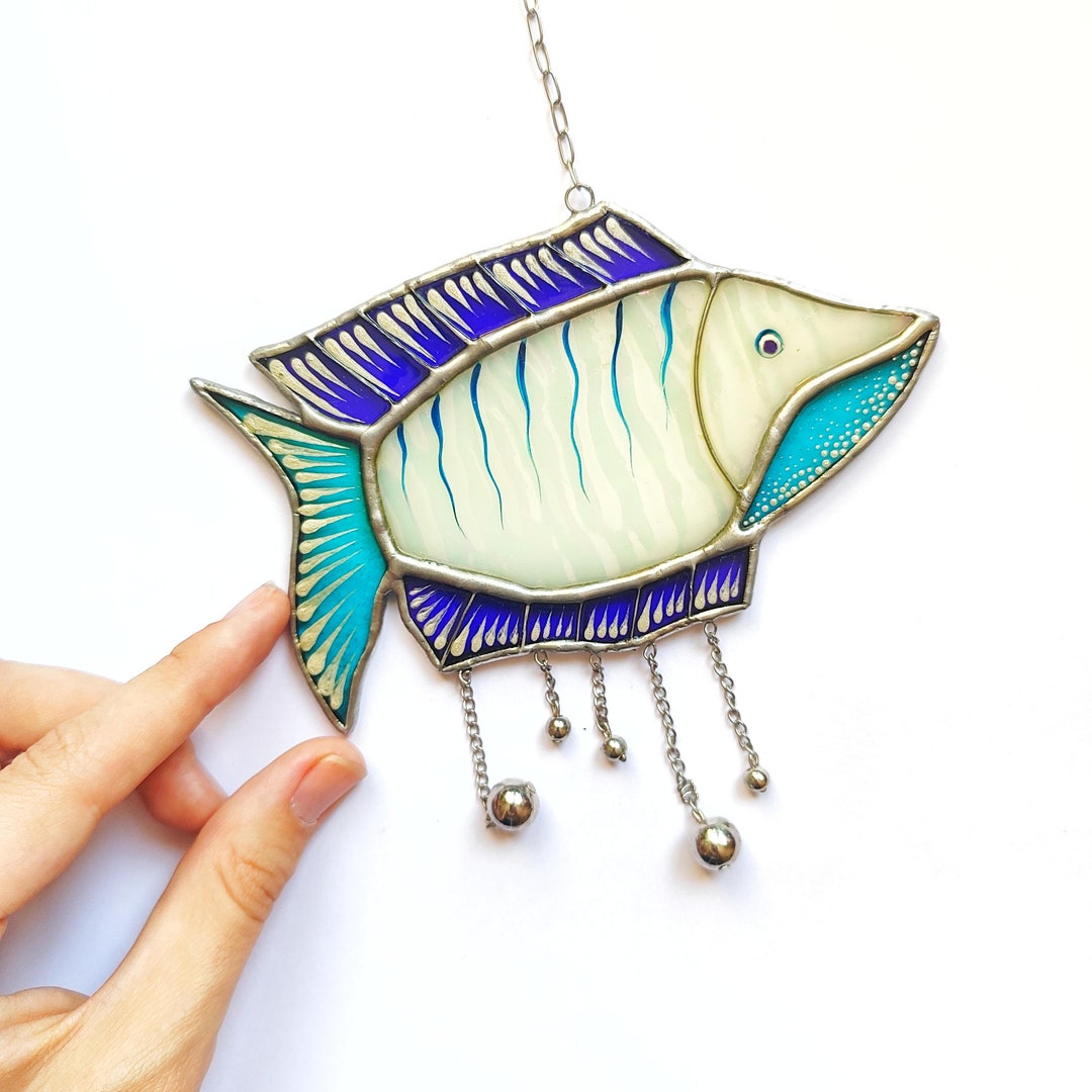 Stained Glass Tropical Fish Window Hangings Handmade Suncatcher Fish ...