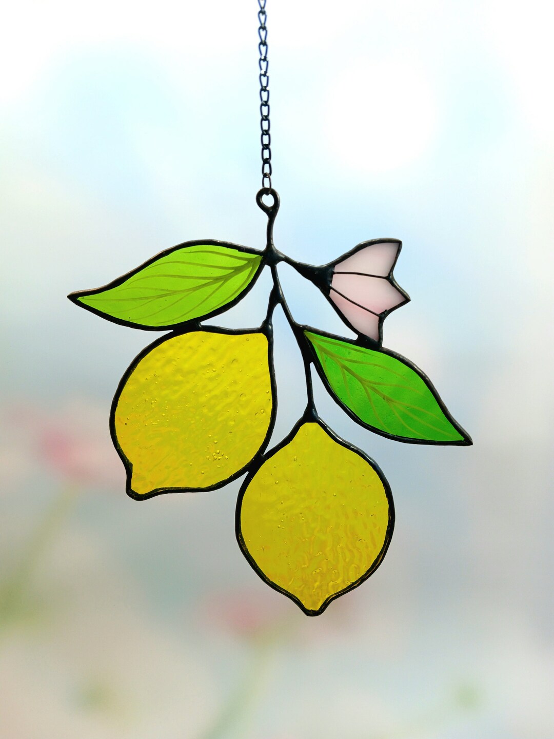 Lemon Stained Glass Suncatcher Window Hanging Decor A Beautiful