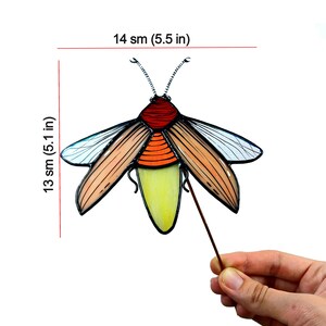 Unique Glowing Stained Glass Firefly Garden Stake, Firefly Stained ...