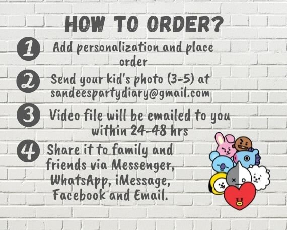 BT21 Theme Birthday Video Invitation Bts Butter BTS Birthday - Etsy