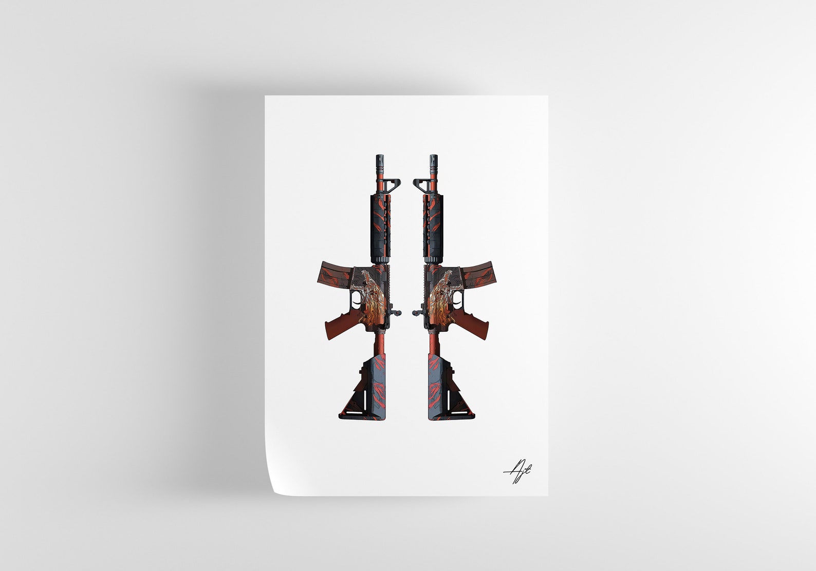 Counter Strike Global Offensive - CSGO Game M4 Howl Wall Art/poster ...