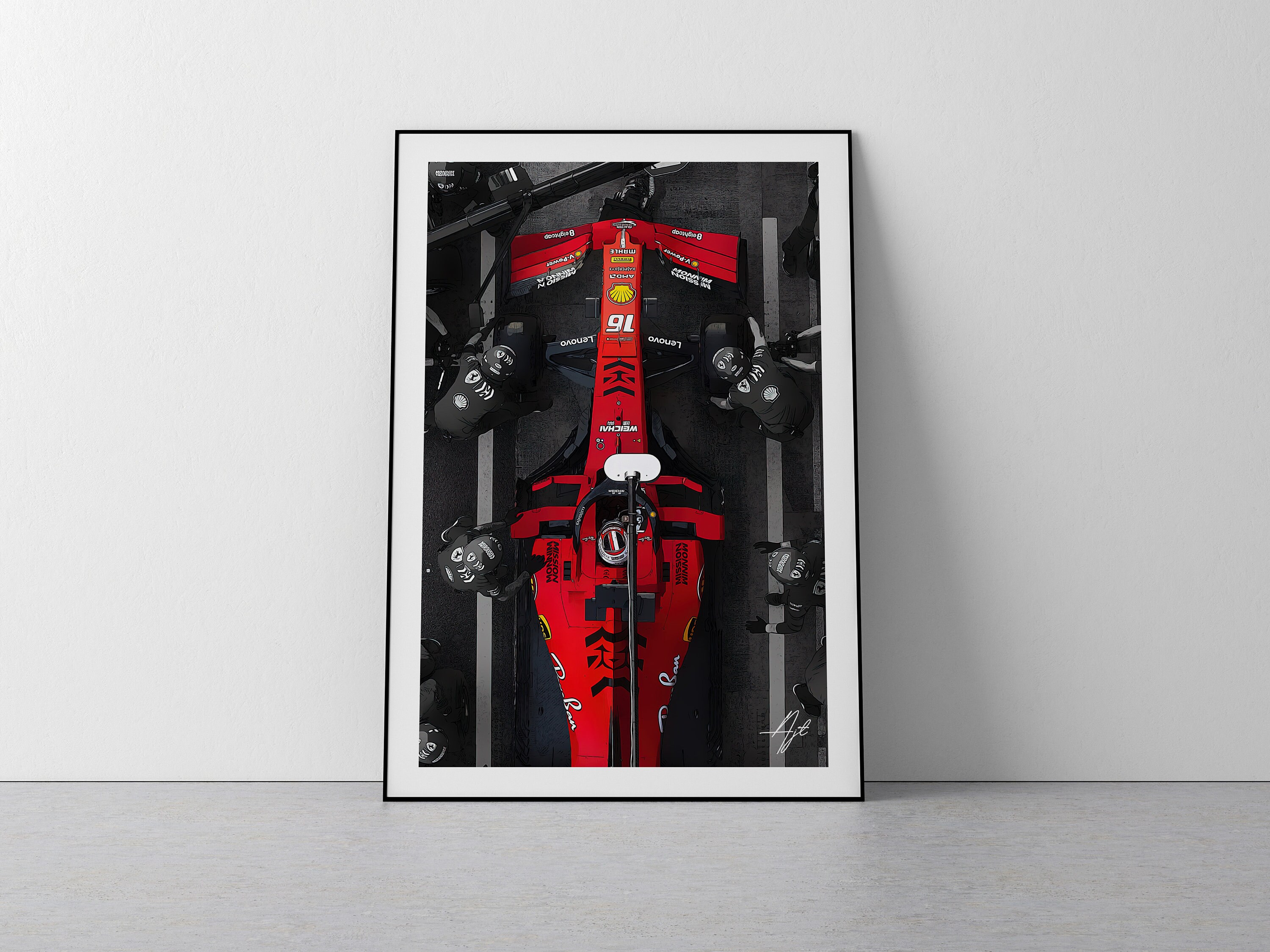 Charles Leclerc Formula 1 F1 Cartoon Wall Art/poster/print - Etsy UK