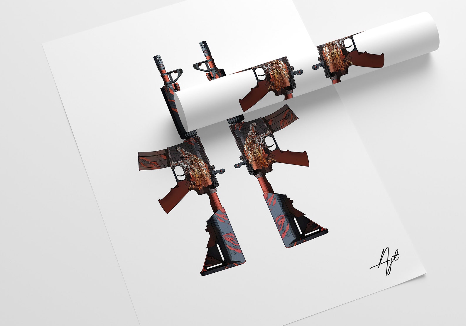 Counter Strike Global Offensive - CSGO Game M4 Howl Wall Art/poster ...