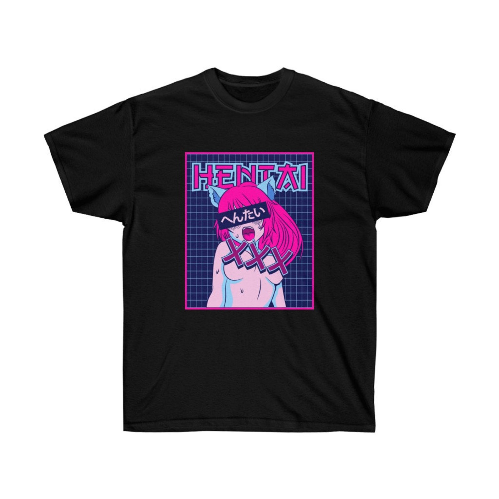 Hentai Vaporwave Anime Girl Waifu Material Camisa Hentai Etsy España