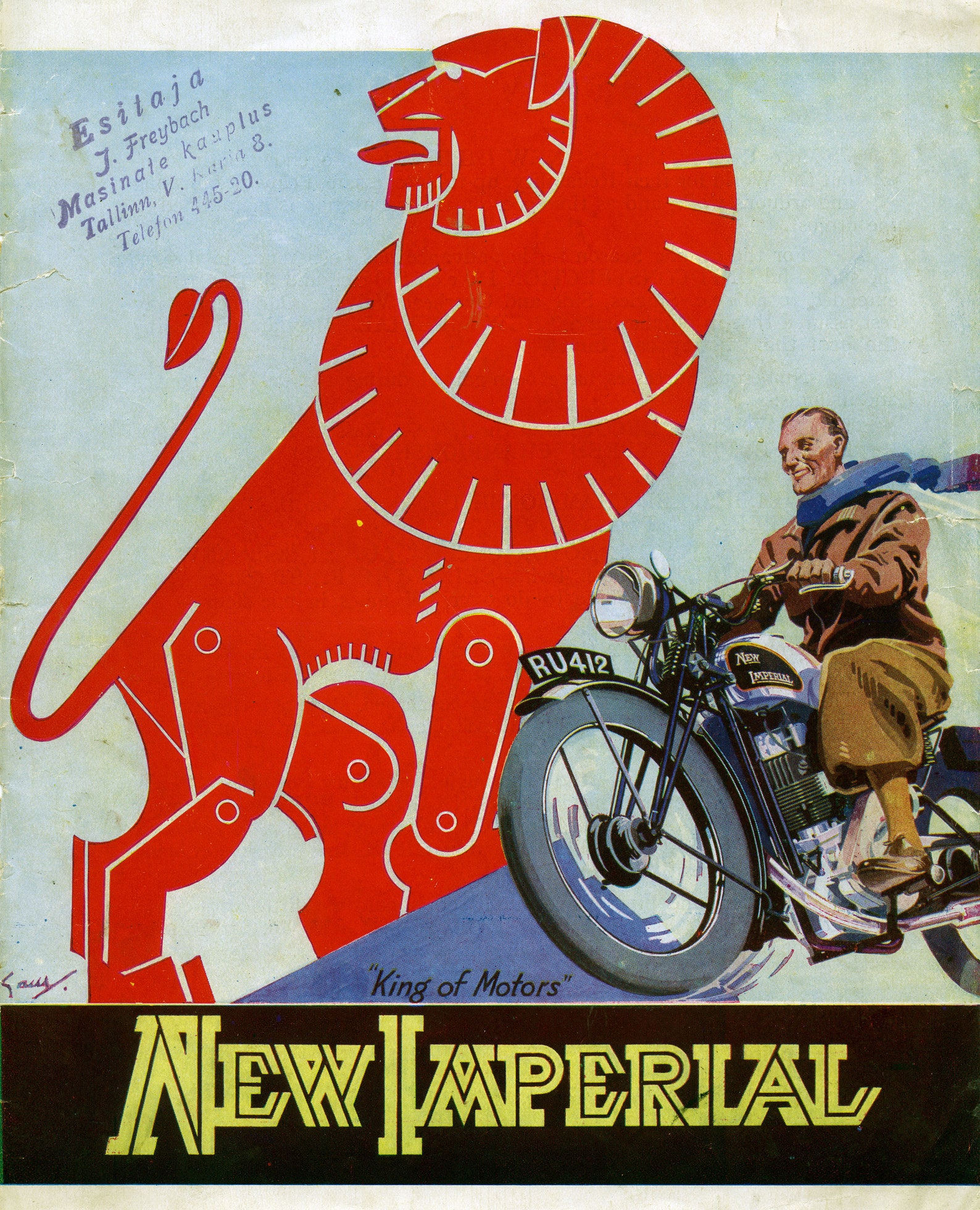 New Imperial Motorcycles 1930's Brochure Poster Vintage | Etsy