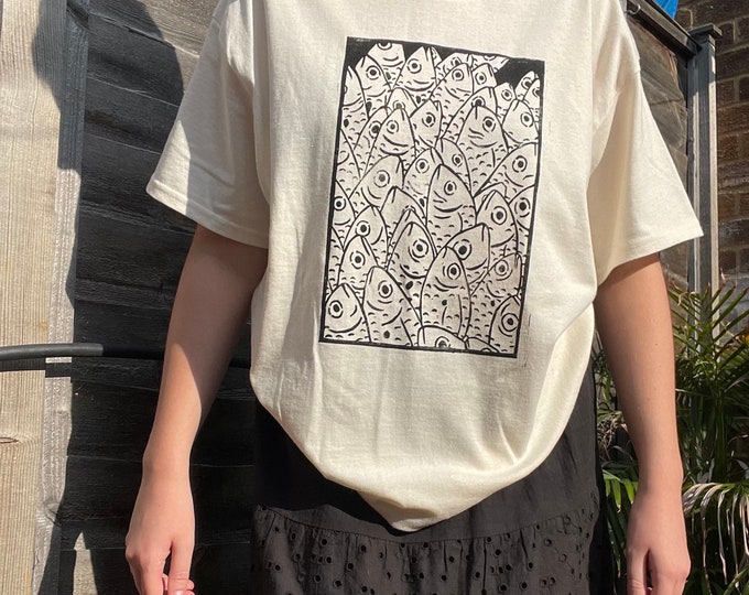 Handprinted Fishies Graphic T-shirt - Etsy