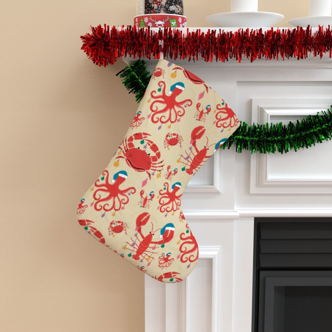 CRUSTACEAN CHRISTMAS Cute Colourful Festive Christmas Stocking - Etsy UK