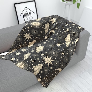 CELESTIAL STARS Soft Large Blanket Throw, Available in 2 Sizes - Etsy UK