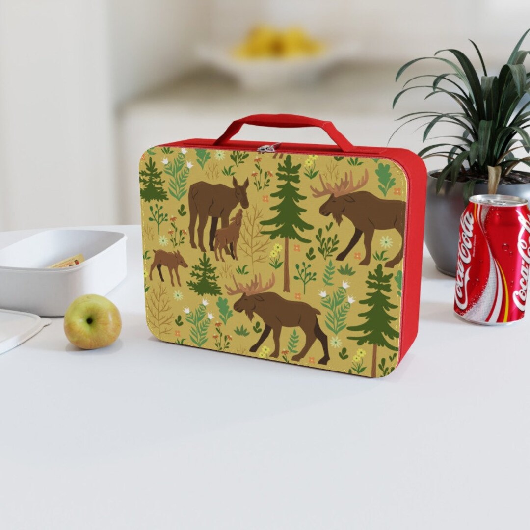 FOREST MOOSE Kids/adults Insulated Lunch Box Available in Red, Black ...