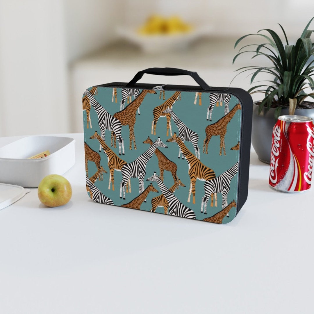 ZEBRA GIRAFFES Kids/adults Insulated Lunch Box Available in Red, Black ...
