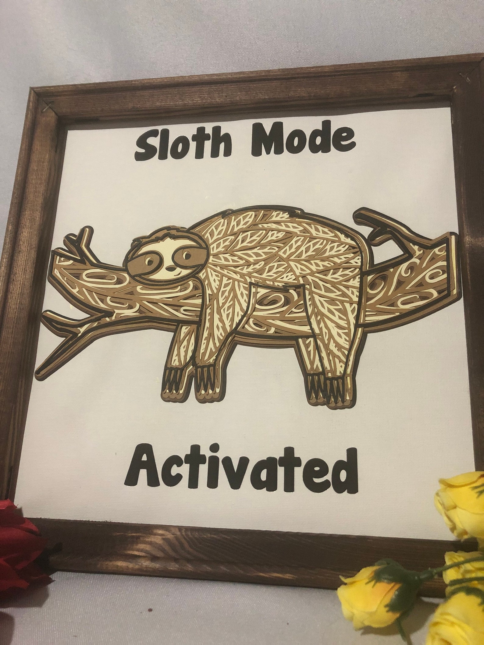 Sloth Picture Sloth Sign Layered Art - Etsy
