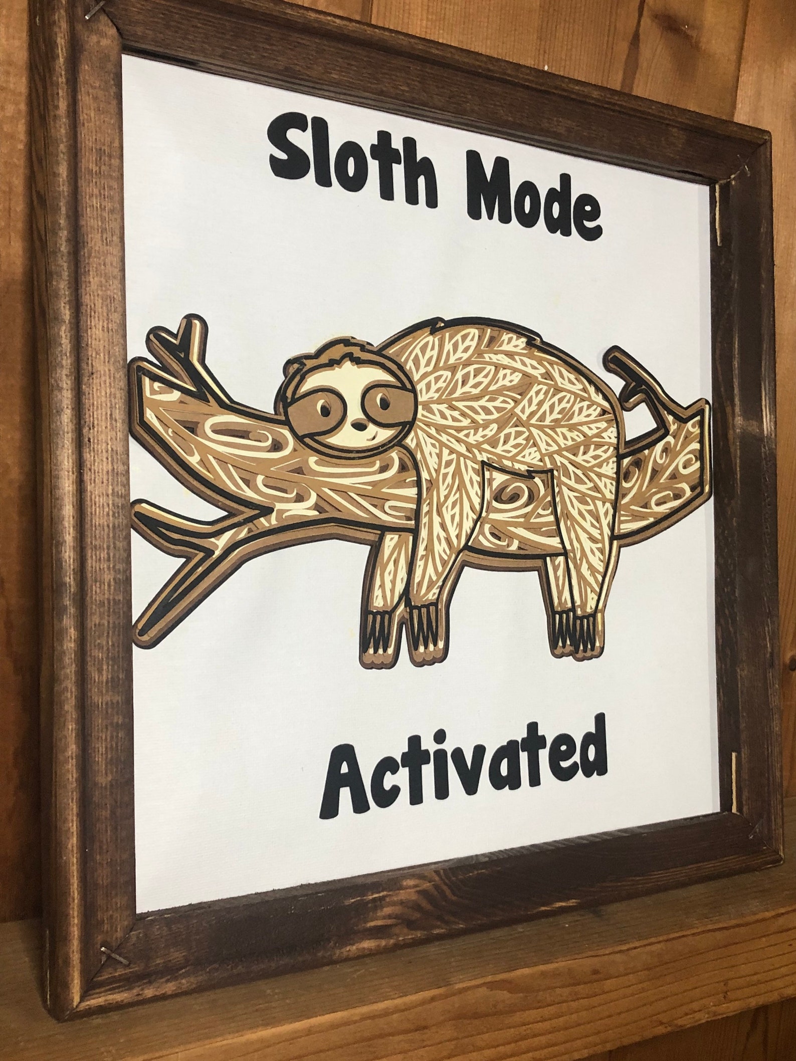 Sloth Picture Sloth Sign Layered Art - Etsy