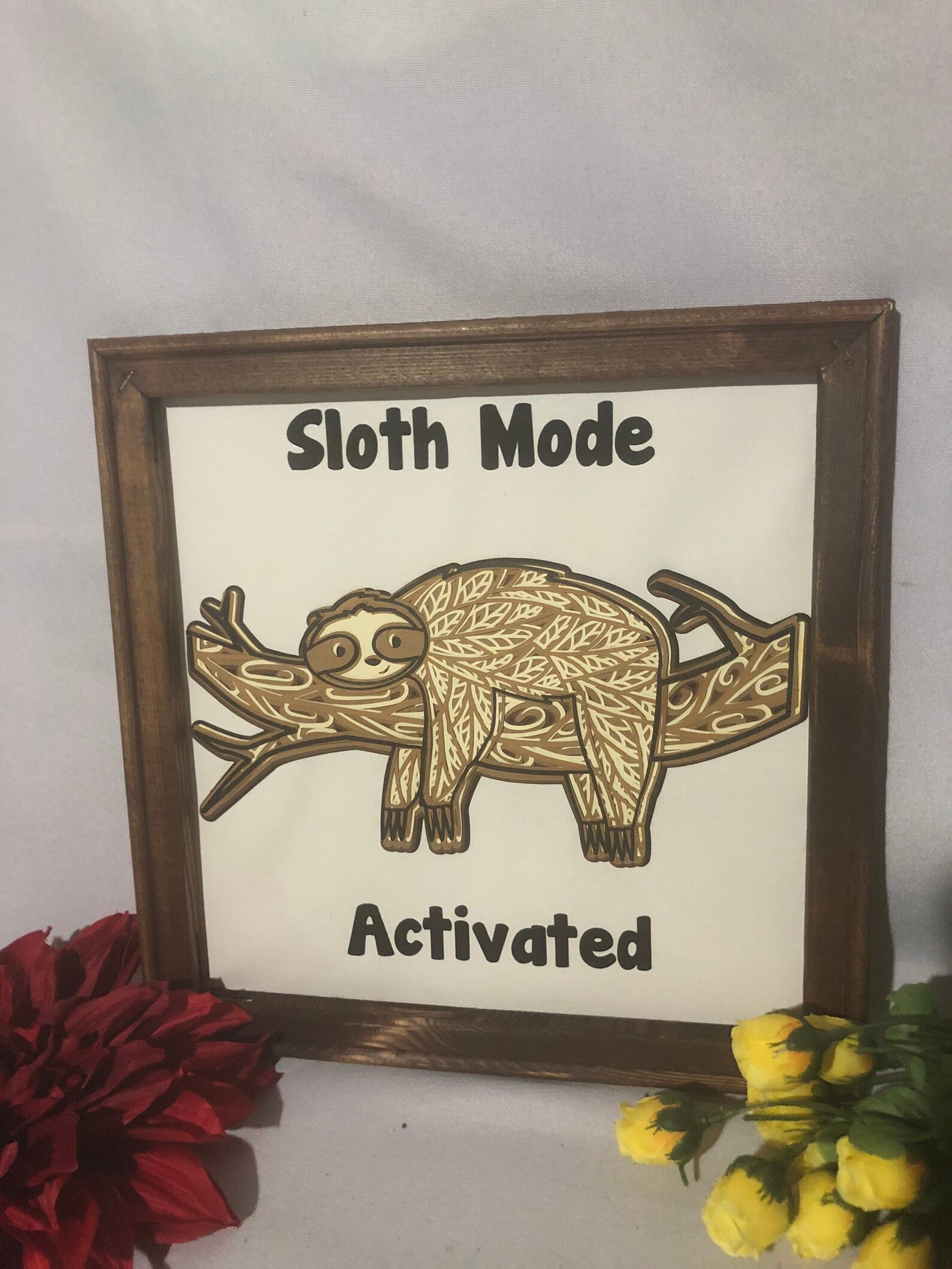 Sloth Picture Sloth Sign Layered Art - Etsy