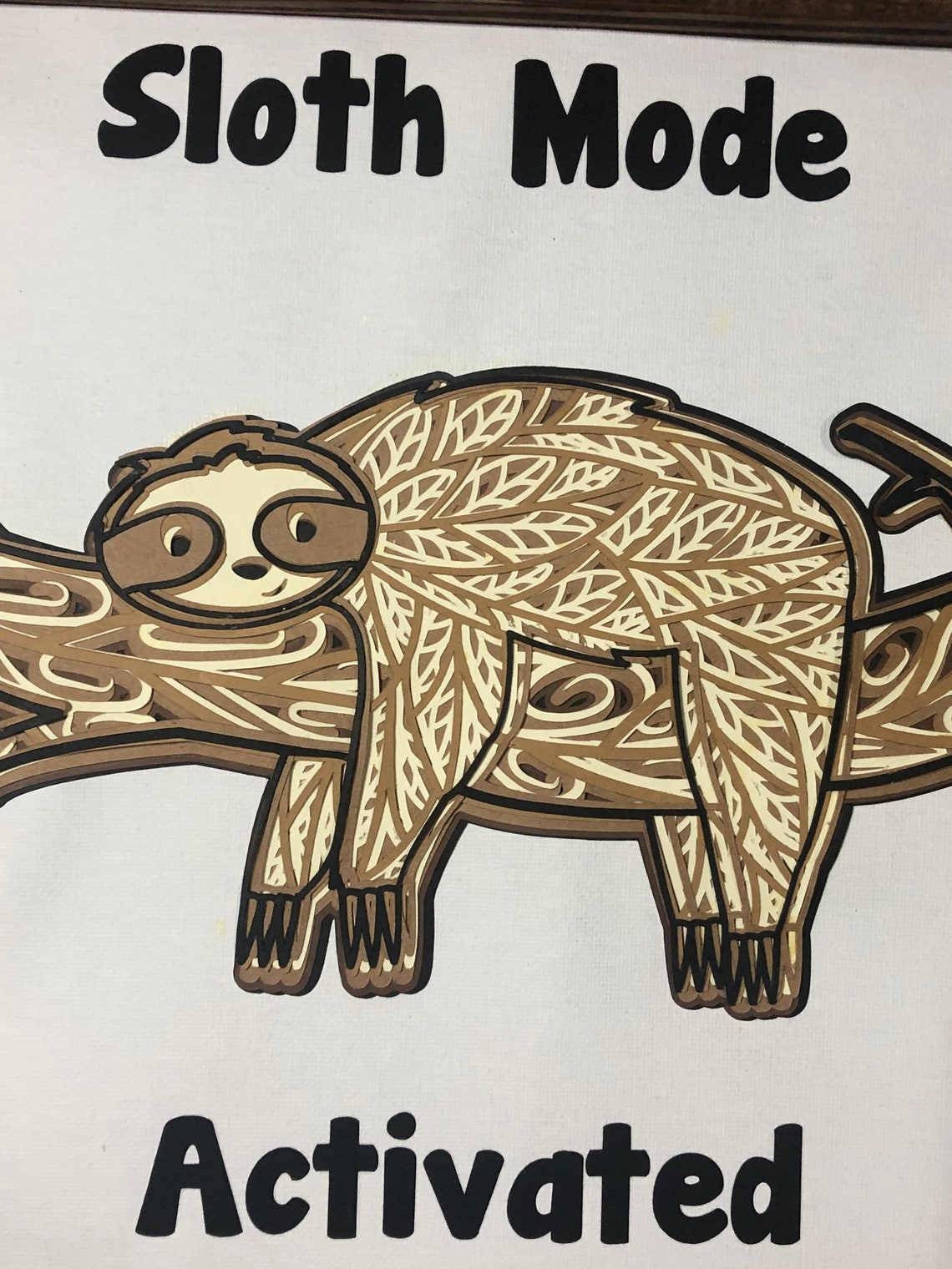 Sloth Picture Sloth Sign Layered Art - Etsy