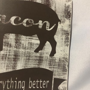 Farmhouse Pig Sign - Bacon Makes Everything Better - White Washed ...