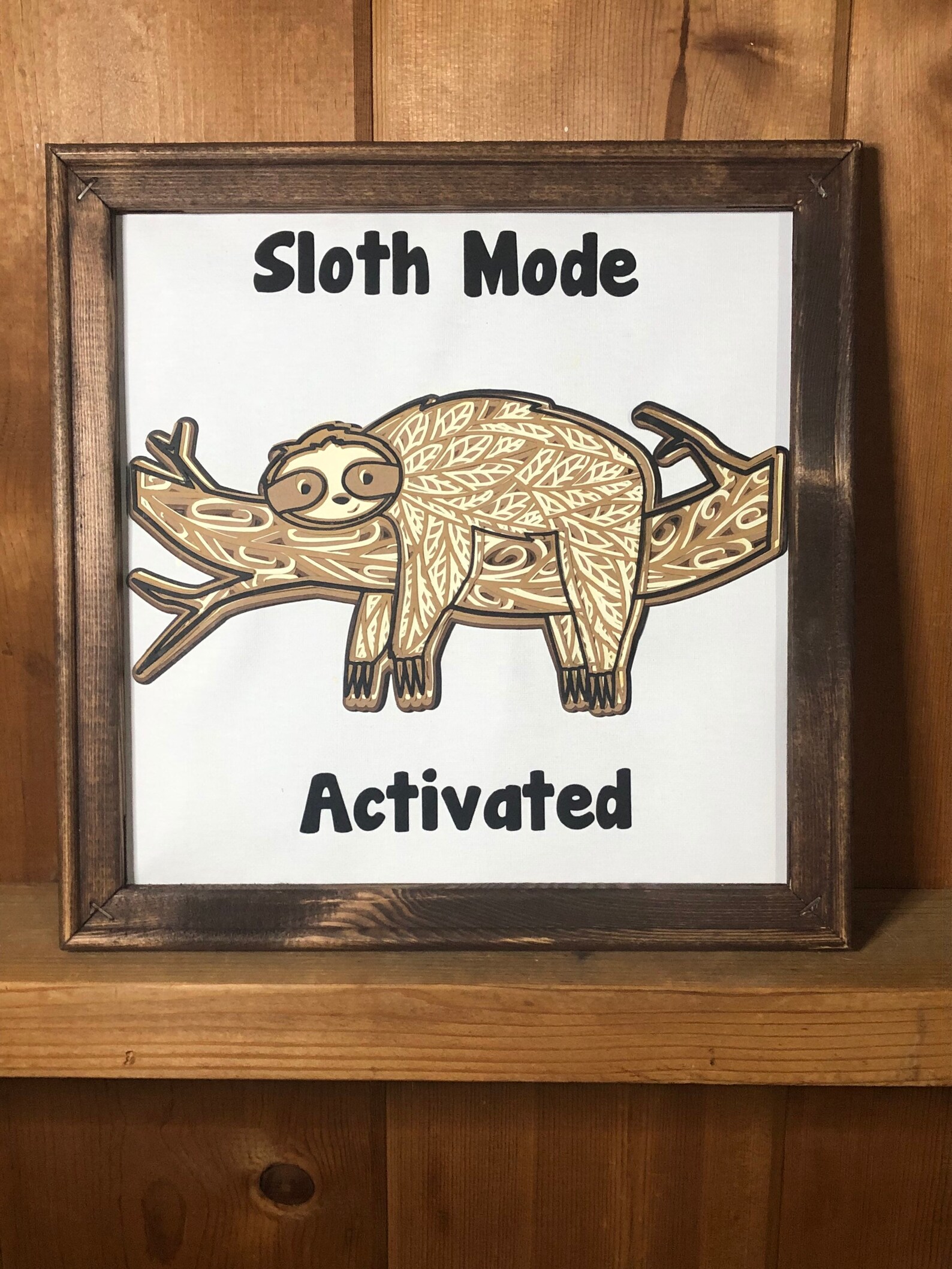 Sloth Picture Sloth Sign Layered Art - Etsy