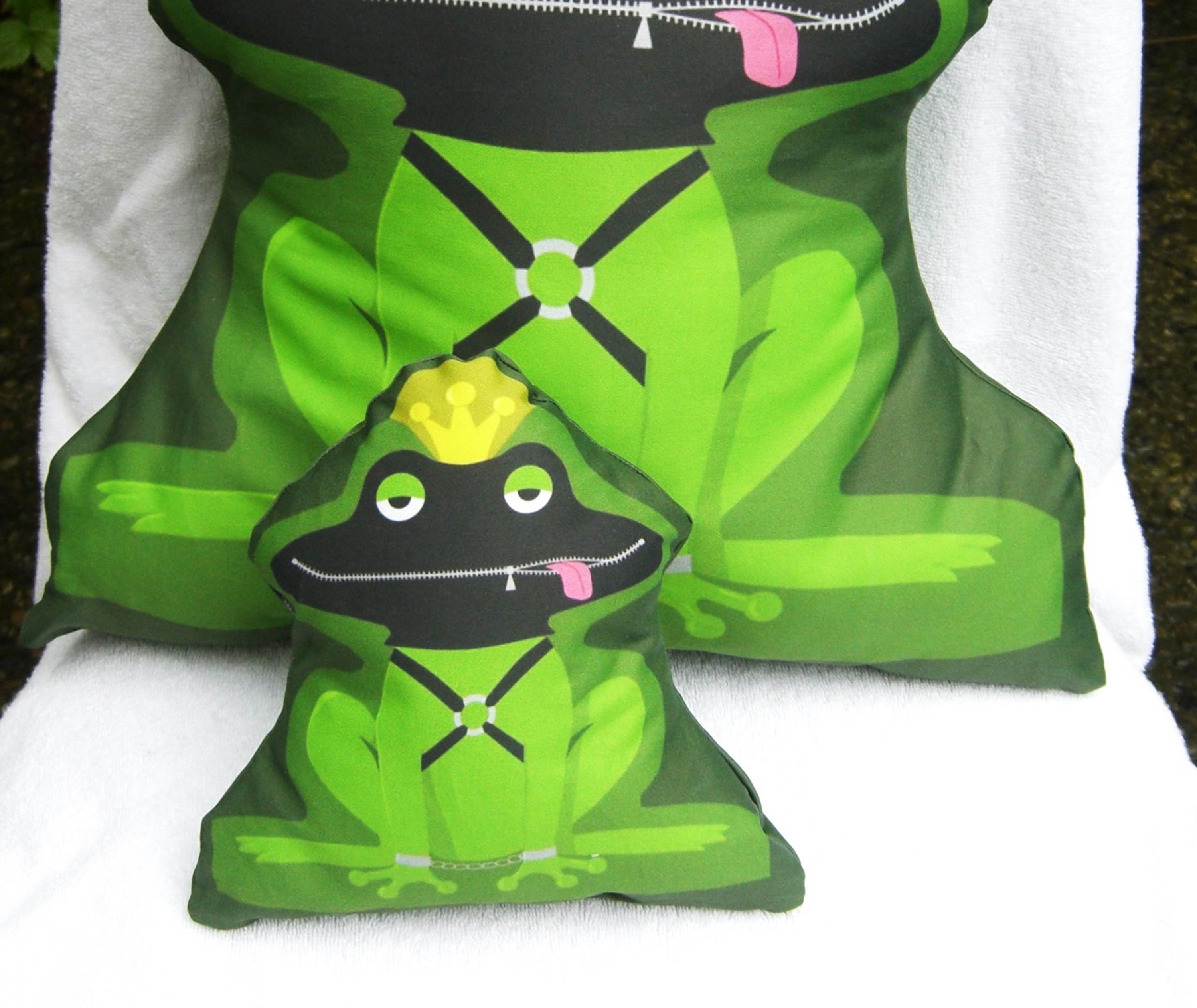 Mini pillow cuddly pillow cuddly toy frog king about 20 x 19 | Etsy
