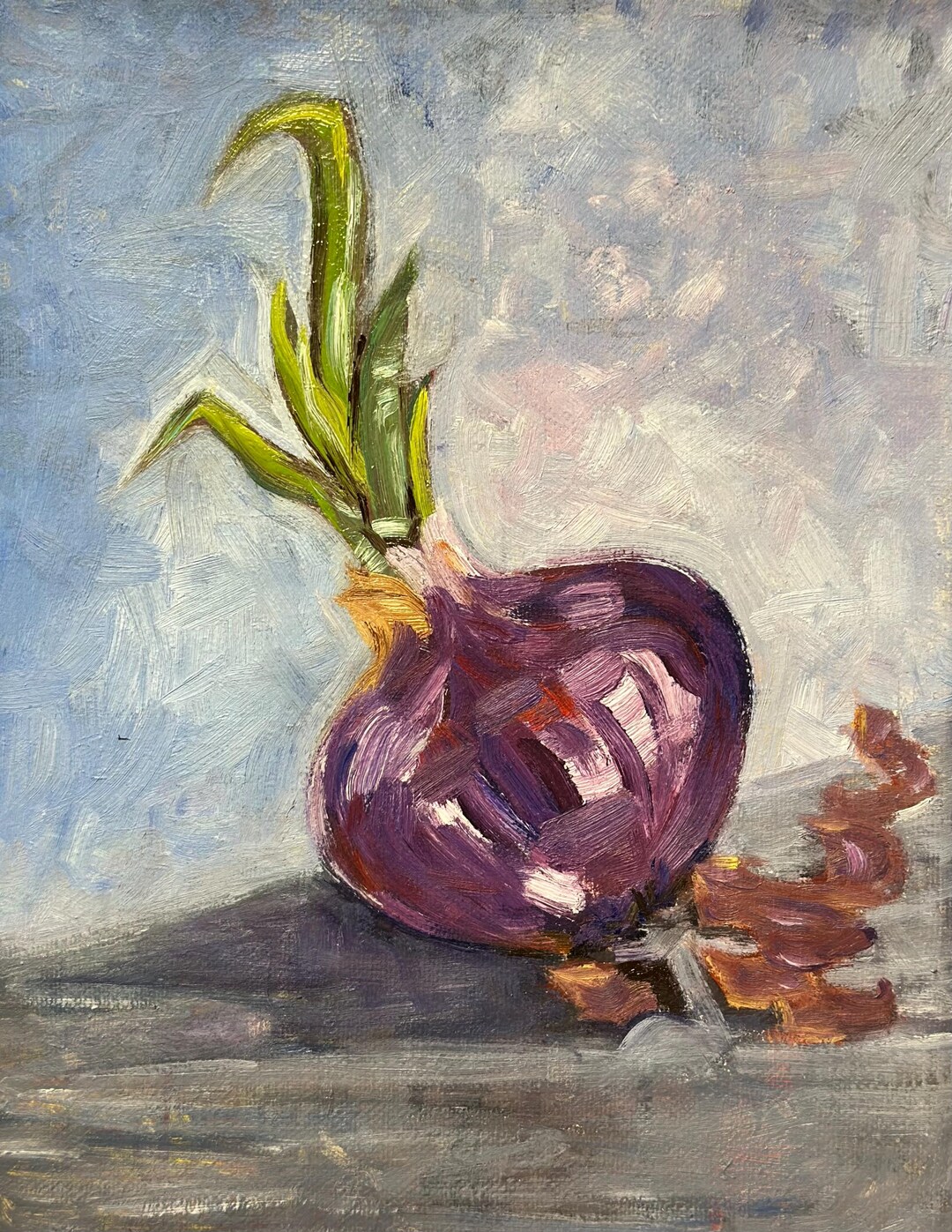 Original Oil Painting "onion” Impressionistic Art Signed Home Wall ...