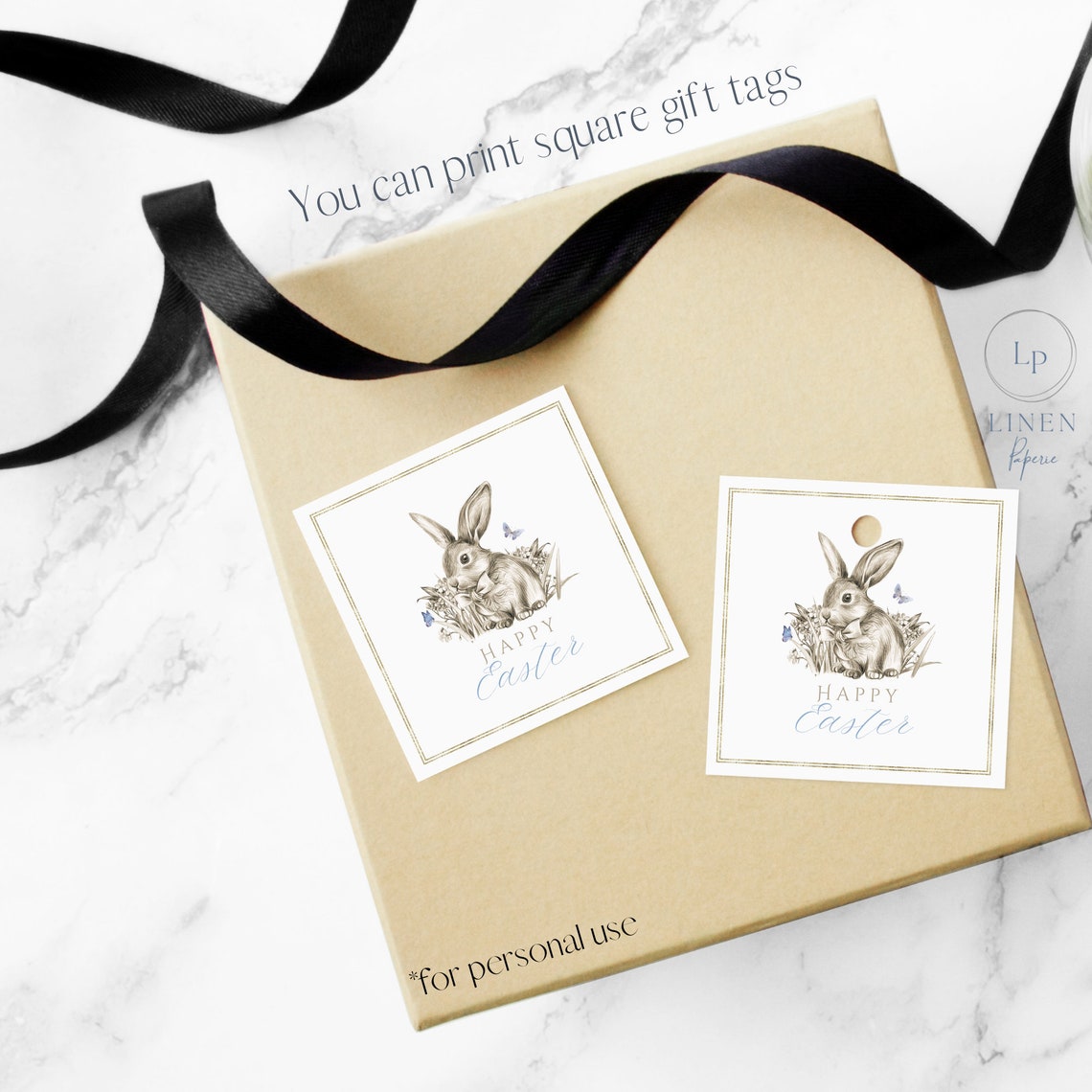 Easter Bunny Printable Wall Art Happy Easter Wall Art Minimalist Easter ...