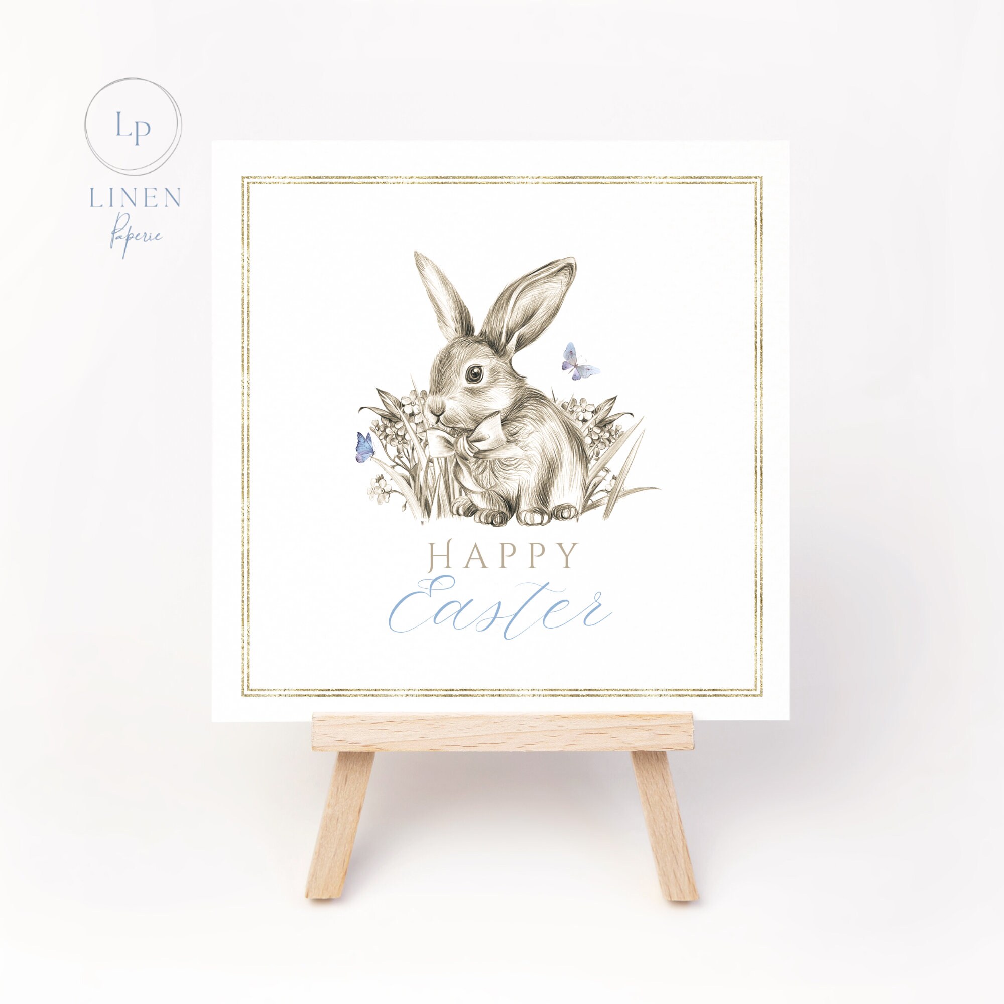 Easter Bunny Printable Wall Art Happy Easter Wall Art Minimalist Easter ...