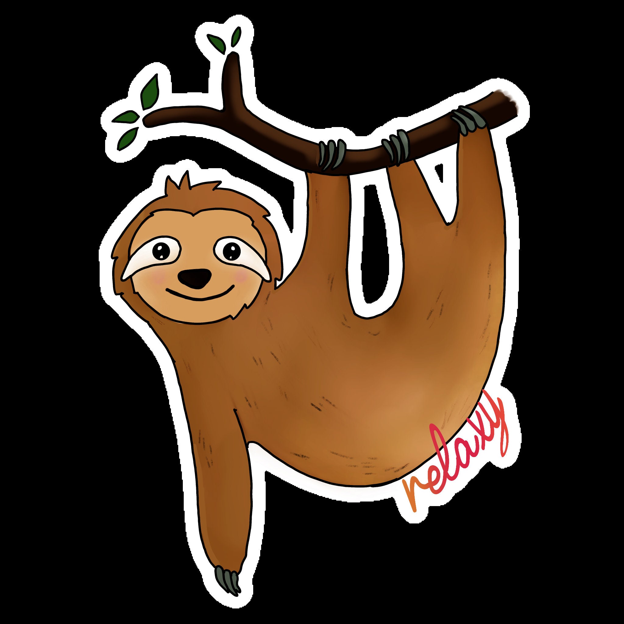 Sloth Sticker Decal Sticker Sloth Decal Sticker Matt Sloth Etsy