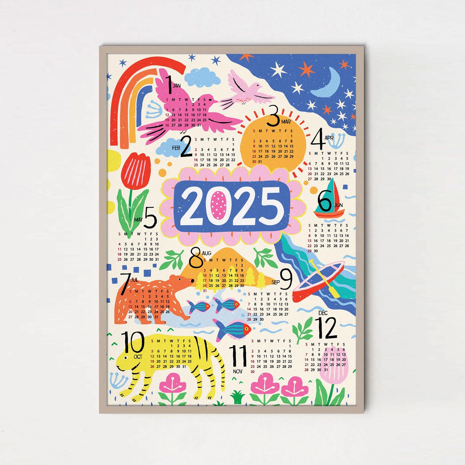 2025 Nature Inspired Printable Calendar – Vibrant & Colorful Design - Etsy